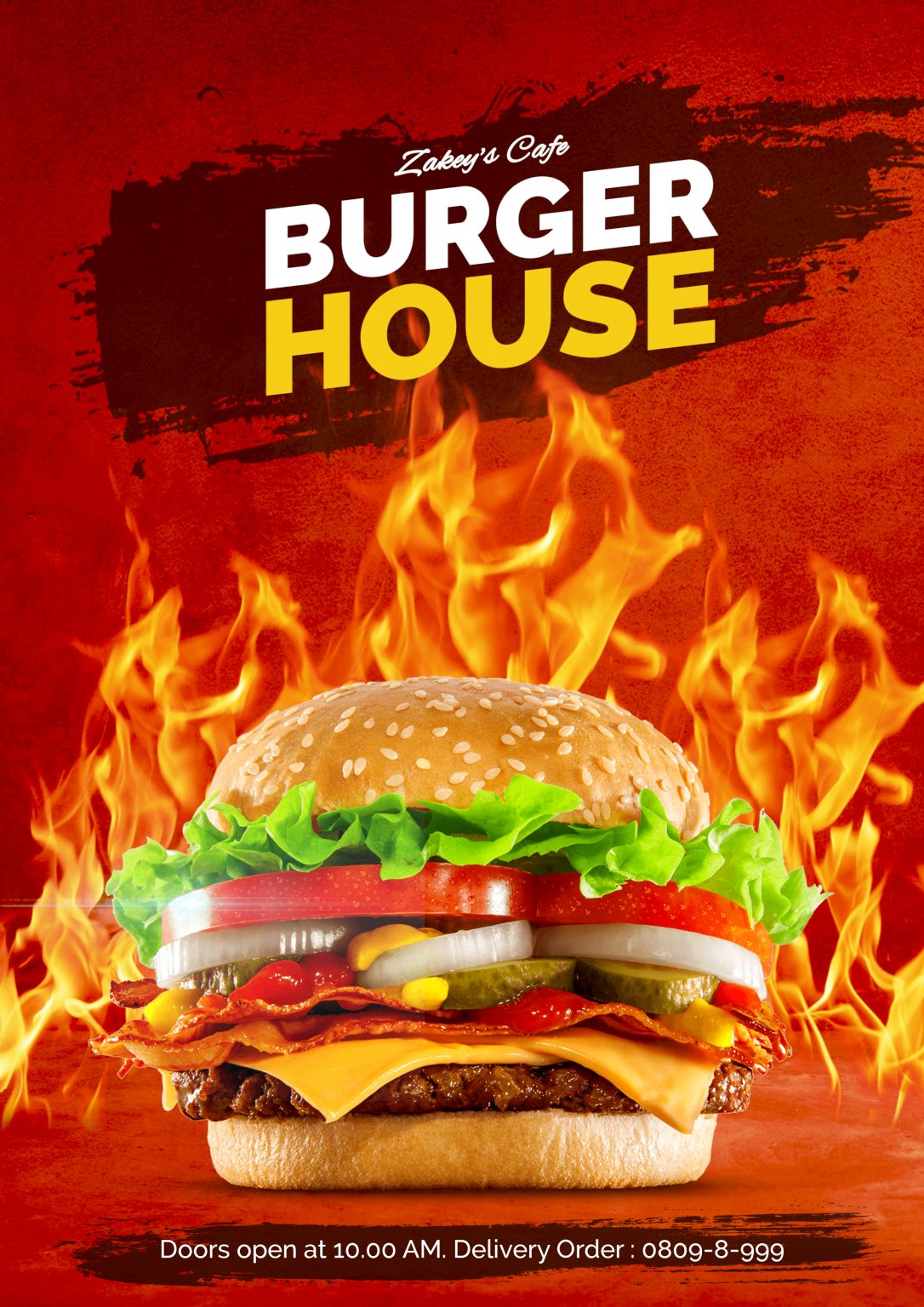 How to Create a Burger Poster Design in GIMP - Zakey Design